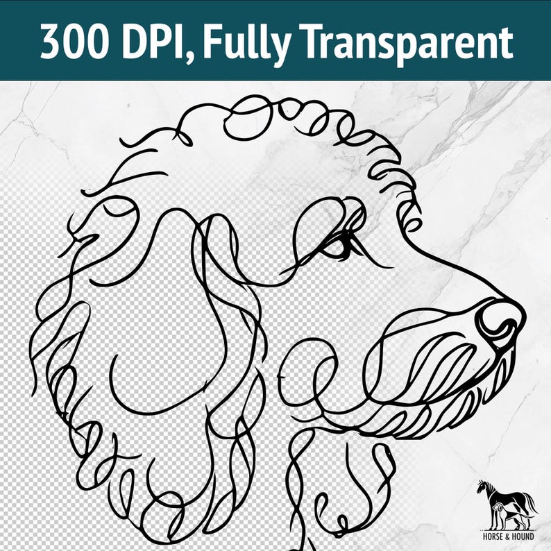 Goldendoodle Lineart SVG - Doodle Dog Line Art PNG Vector Clipart ...