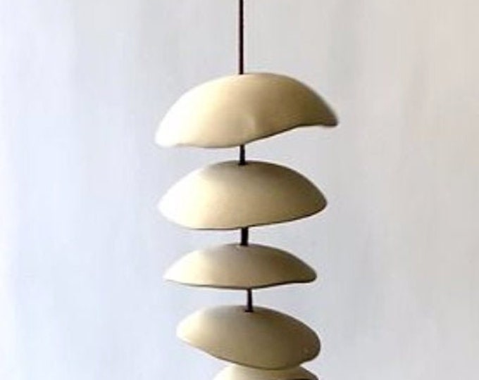 One White Clay- Ceramic Wind Chime- Handmade -wind Chime-patio- Wedding ...