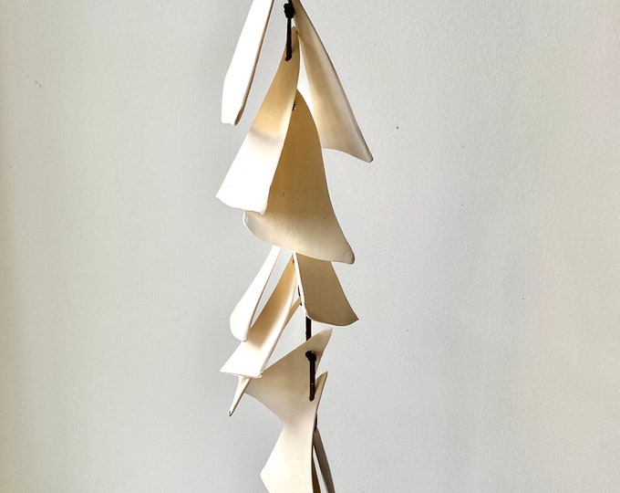 One White Clay- Ceramic Wall Hanging-wrap Wind Chime-patio- Wedding ...