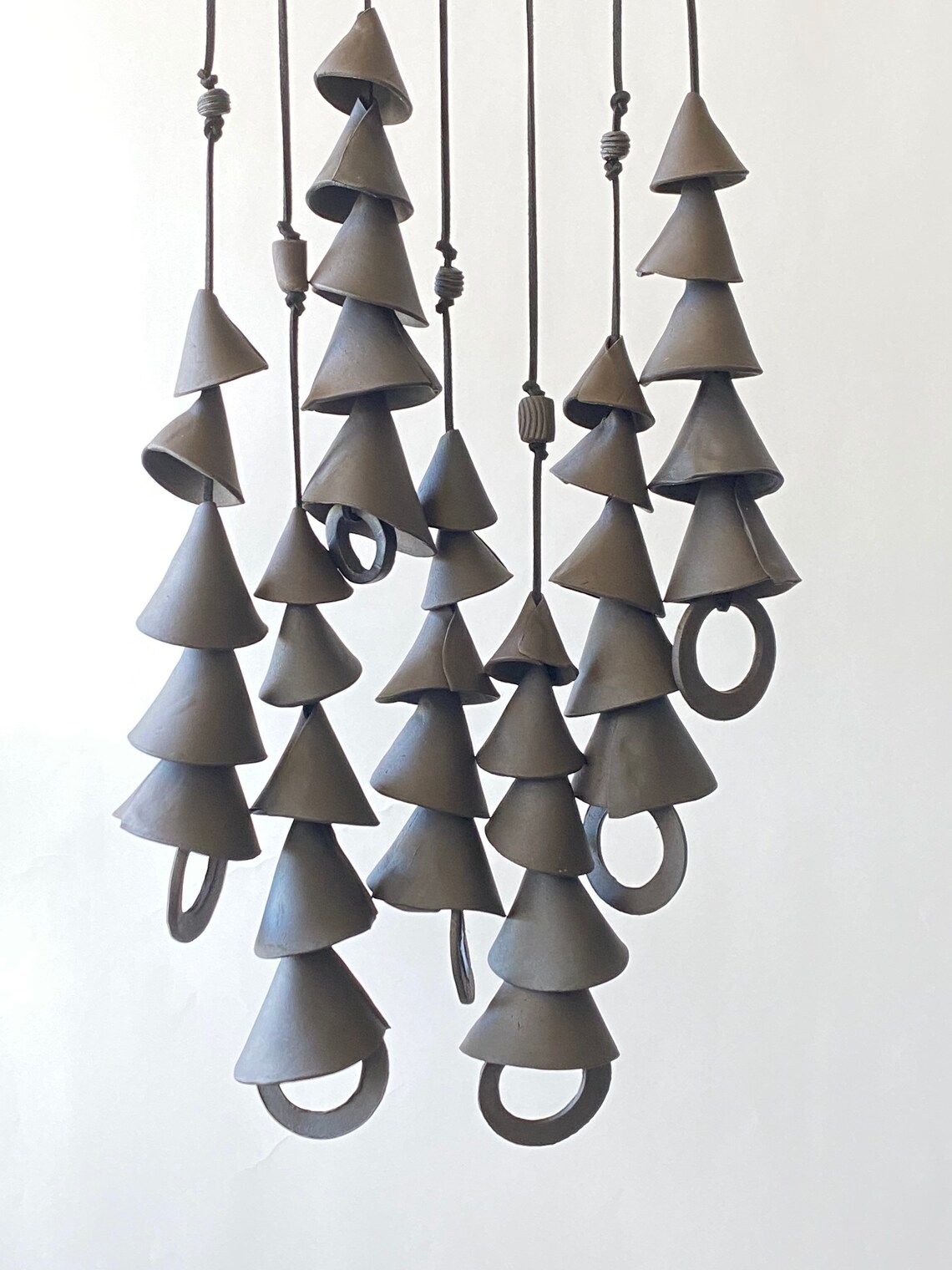 One Small Black Clay With Ring Clapper Ceramic Wind Chime - Etsy