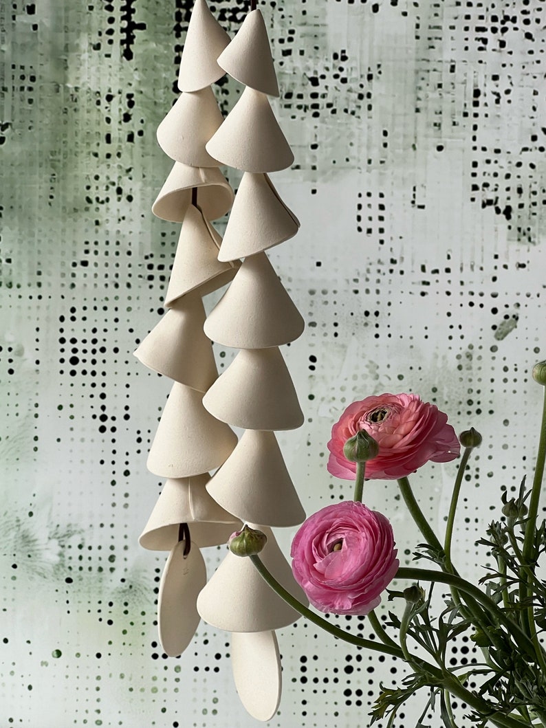 7 Tier -one Medium off White Clay- Ceramic Wind Chime -wind Chime-patio ...