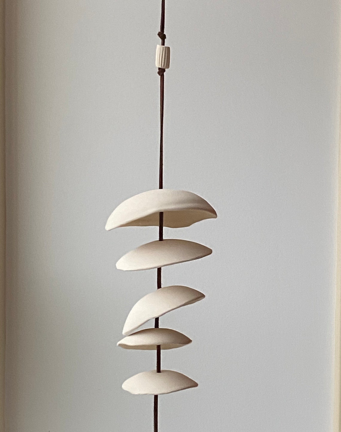 One White clay Ceramic wind chime Handmade wind | Etsy