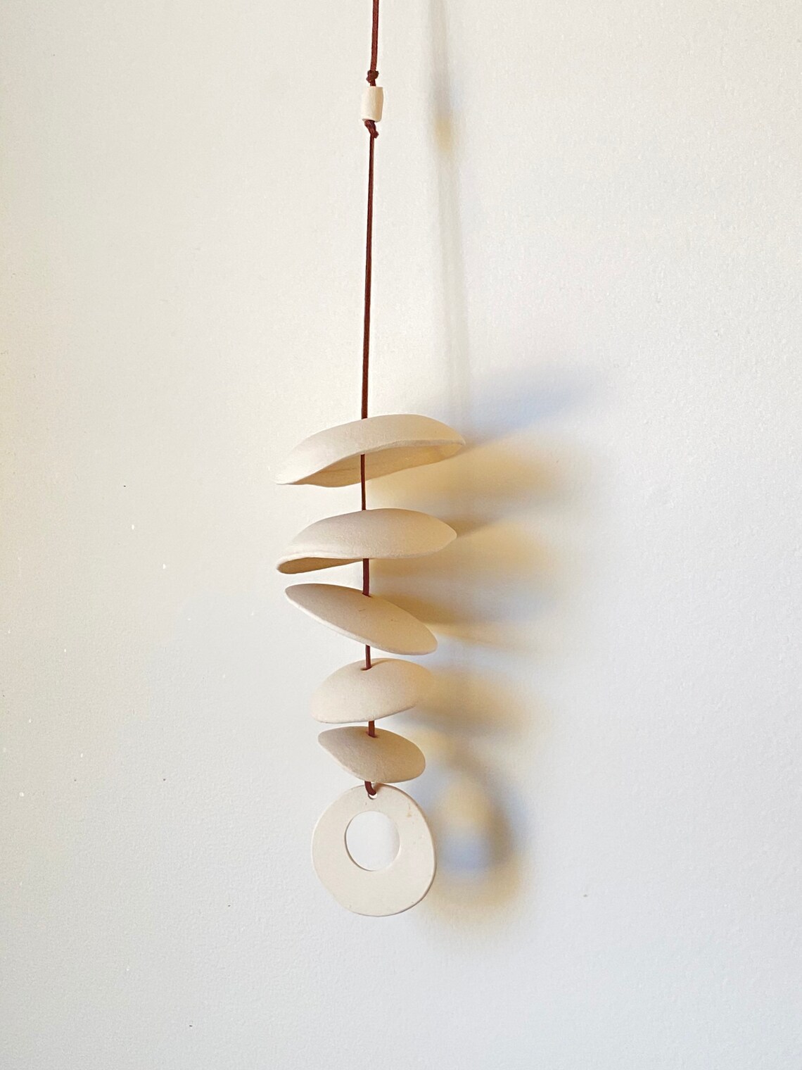 One White clay Ceramic wind chime Handmade wind | Etsy