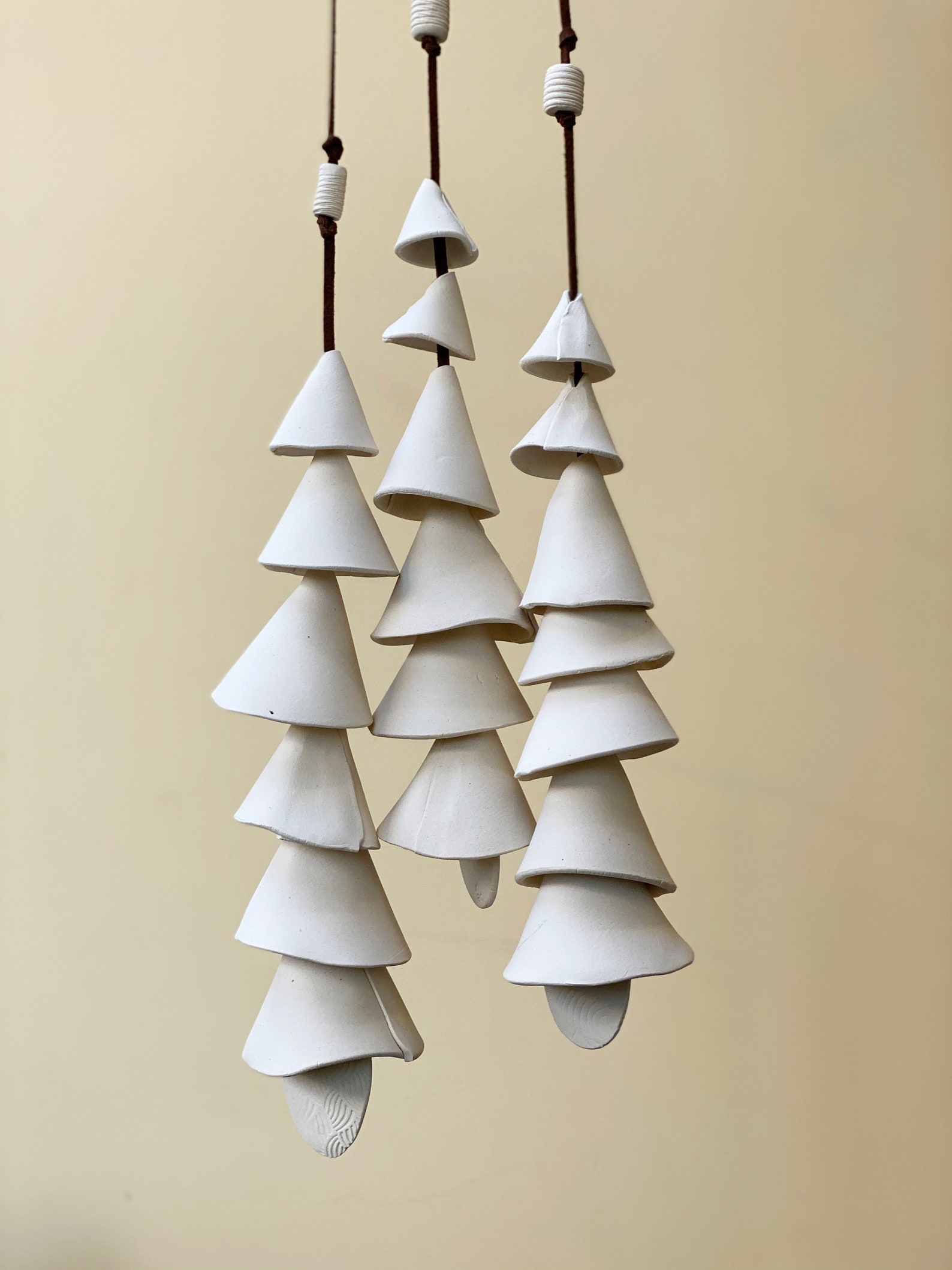 5 Tier One White Clay Ceramic Wind Chime wind Chime-patio - Etsy