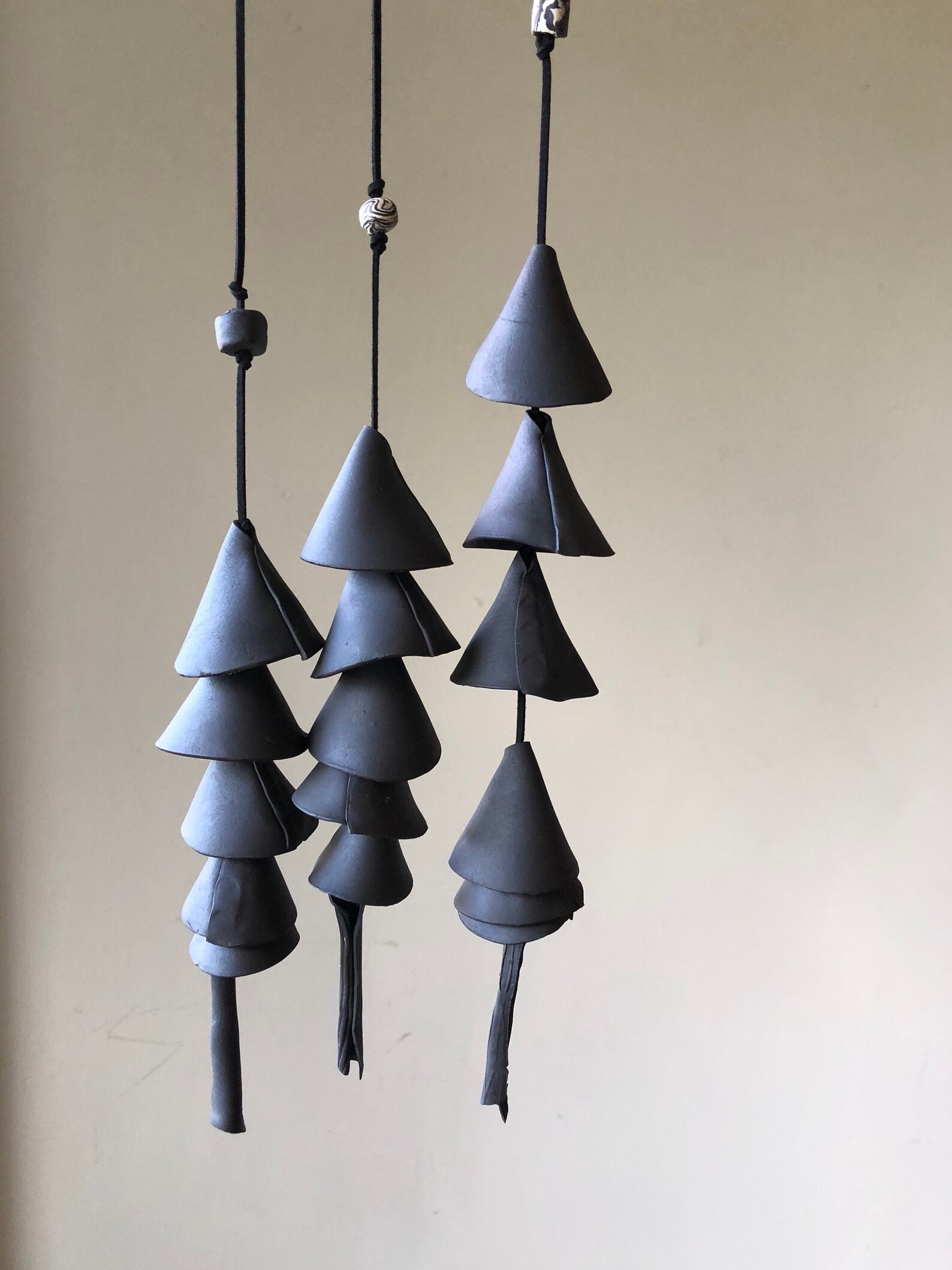 One Small Black Clay Ceramic Wind Chime wrap Wind - Etsy Australia