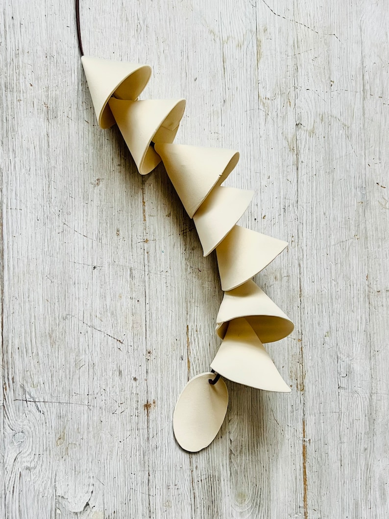 7 Tier -one Medium off White Clay- Ceramic Wind Chime -wind Chime-patio ...