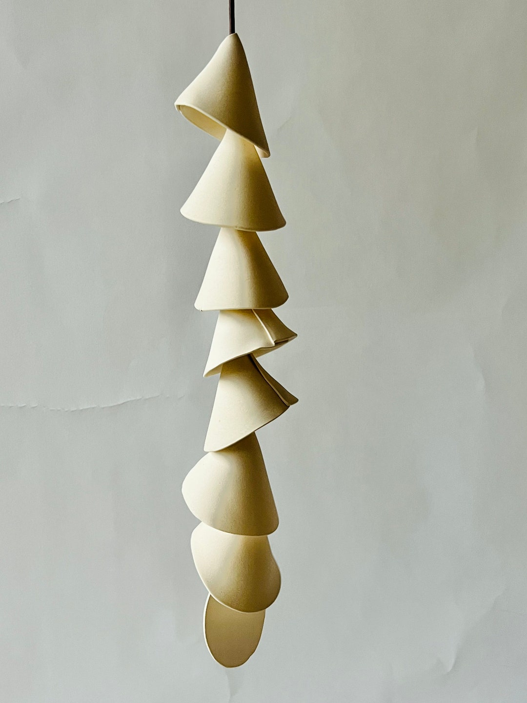 7 Tier -one Medium off White Clay- Ceramic Wind Chime -wind Chime-patio ...