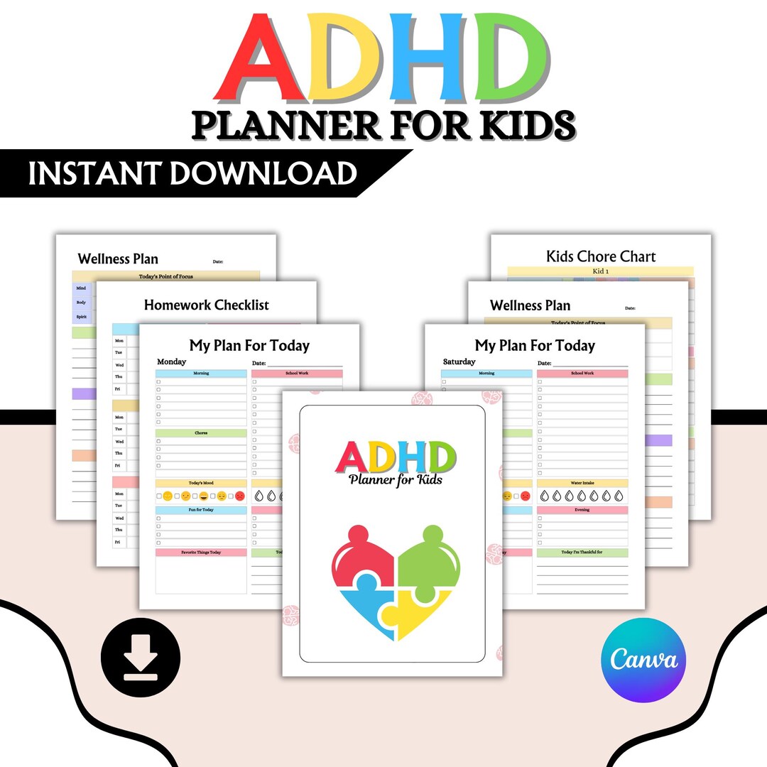 Editable & Printable ADHD Planner for Kids | Customizable Daily Routine ...
