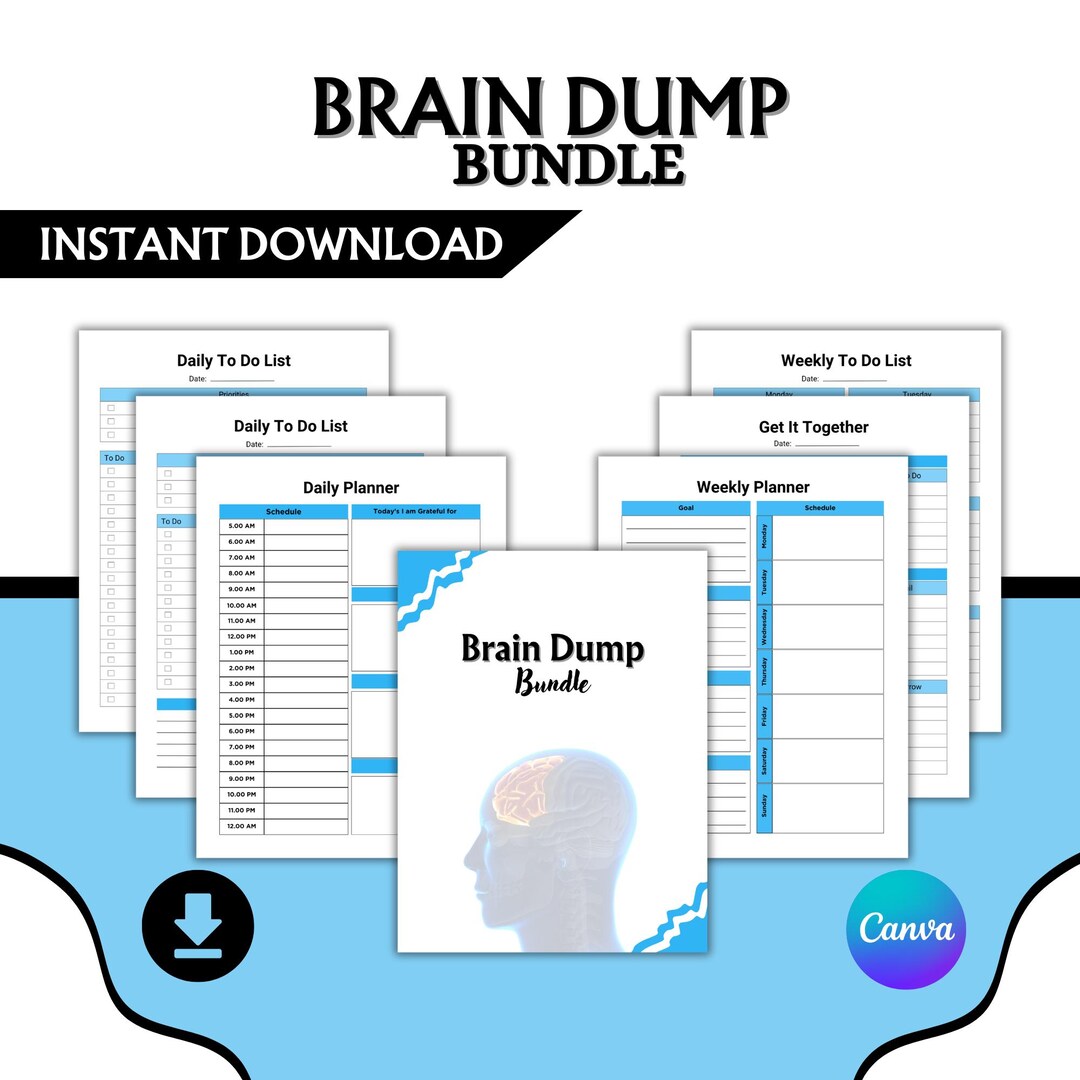 Editable & Printable Brain Dump Planner | Customizable Task Organizer ...