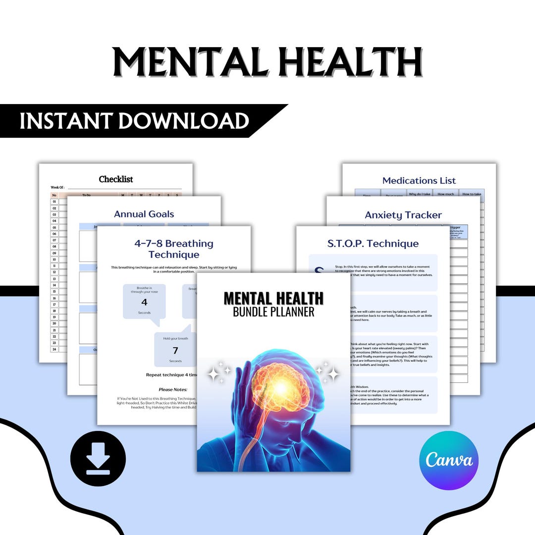 Editable, Printable Mental Planner | Customizable Mindfulness, Mood ...