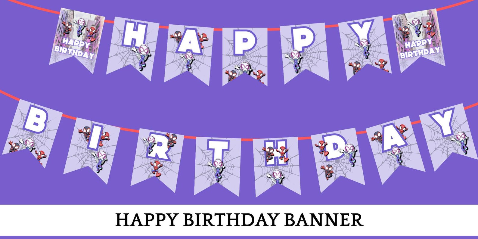 Spidey Birthday Banner Spidey and His Amazing Friends Gwen Birthday ...