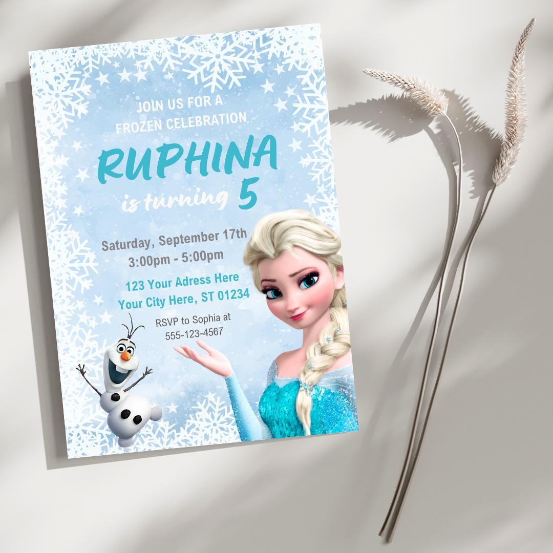FROZEN Invitation Elsa Birthday Invitation Winter Snow, Birthday ...