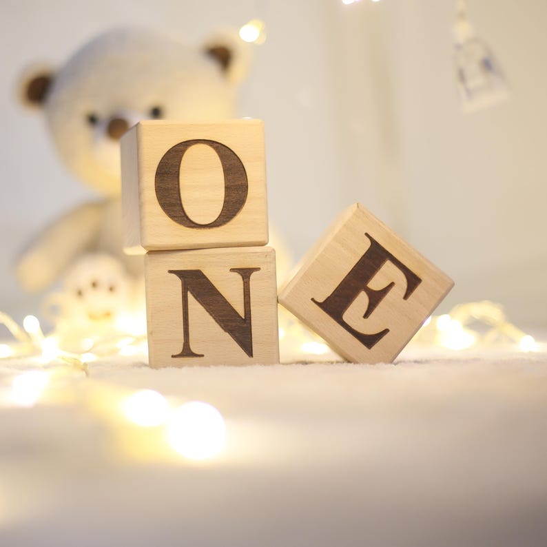 Personalized Wooden Baby Blocks / Custom Name or ONE Year Gift ...