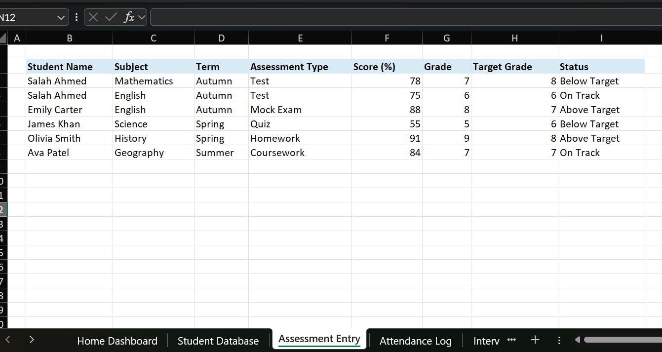 Student Progress Tracker - Editable Excel Template - Etsy