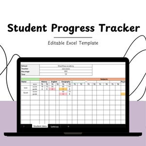 Student Progress Tracker - Editable Excel Template - Etsy