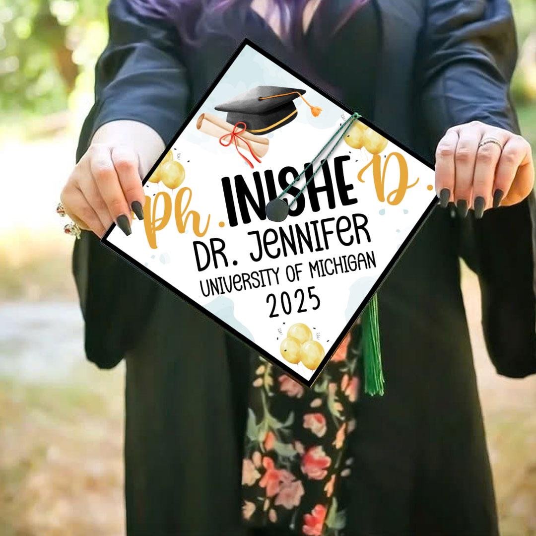 Personalized Phd Nurse Graduation Cap Topper, Phinished Doctoral Degree ...