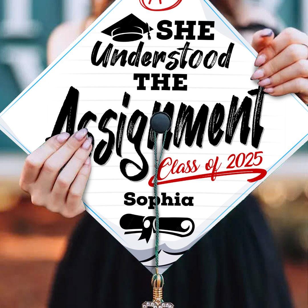 Custom Senior Graduation Cap Topper, Personalized She Understood the ...