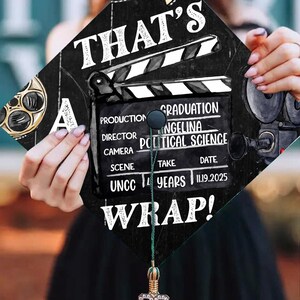 Custom Film Graduation Cap Topper, Personalized That's A Wrap Grad Cap ...