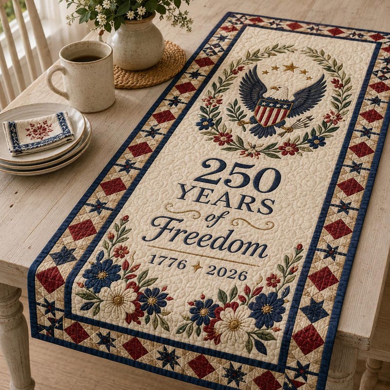 Quilted July Table Runner - Etsy