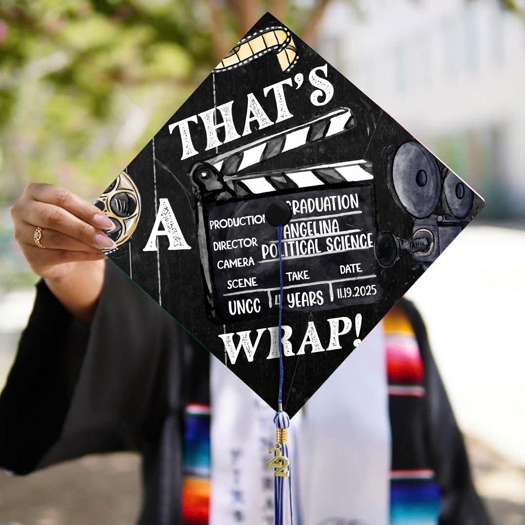 Custom Film Graduation Cap Topper, Personalized That's A Wrap Grad Cap ...
