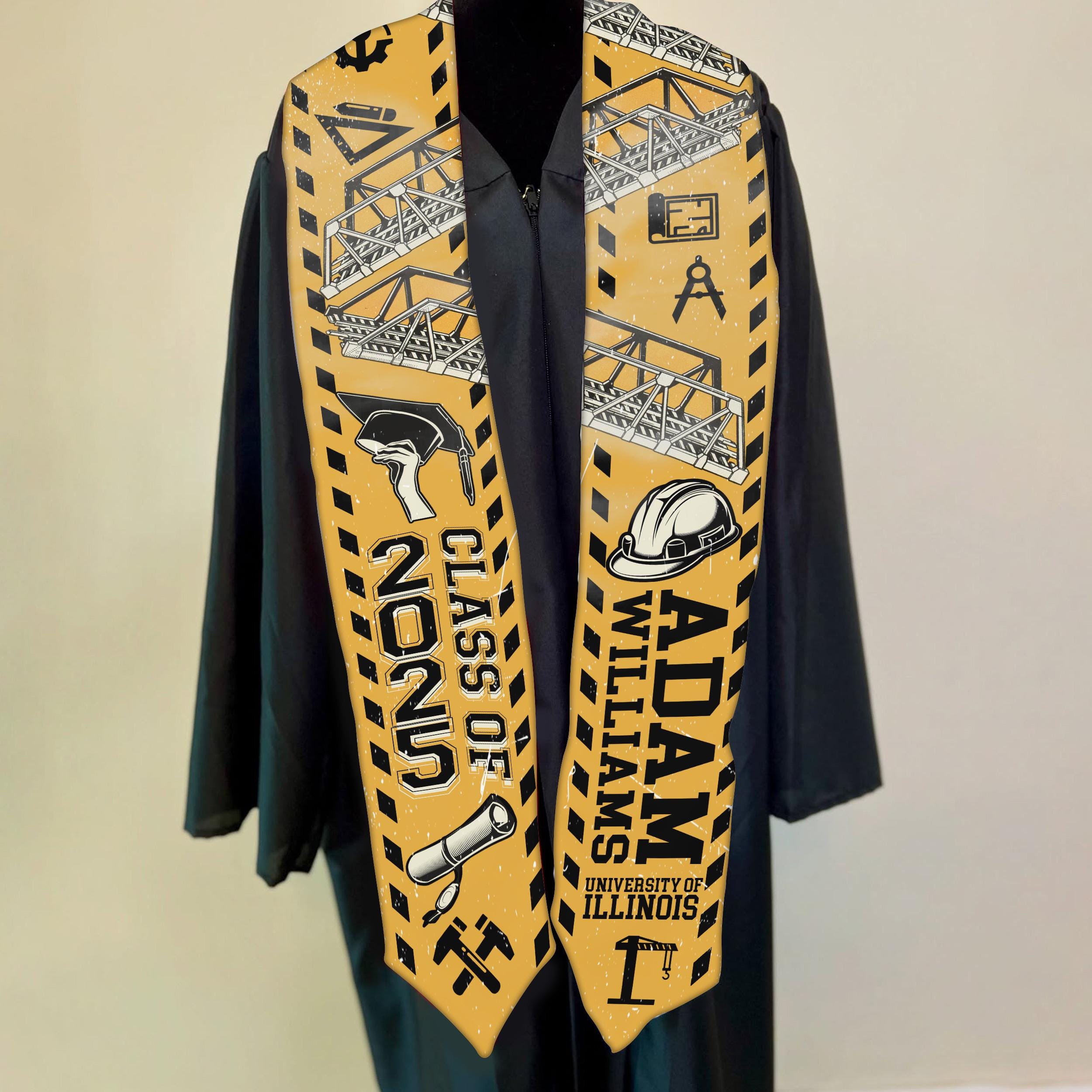 Personalized Civil Engineer Graduation Stole: Custom Grad Sash - Etsy