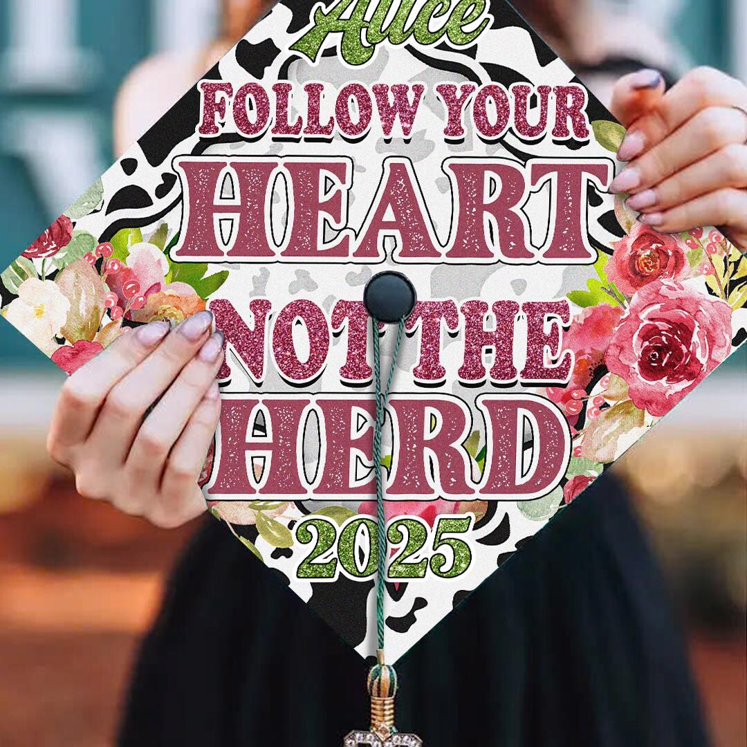 Personalized Farmer Graduation Cap Topper, Follow Your Heart Not the ...