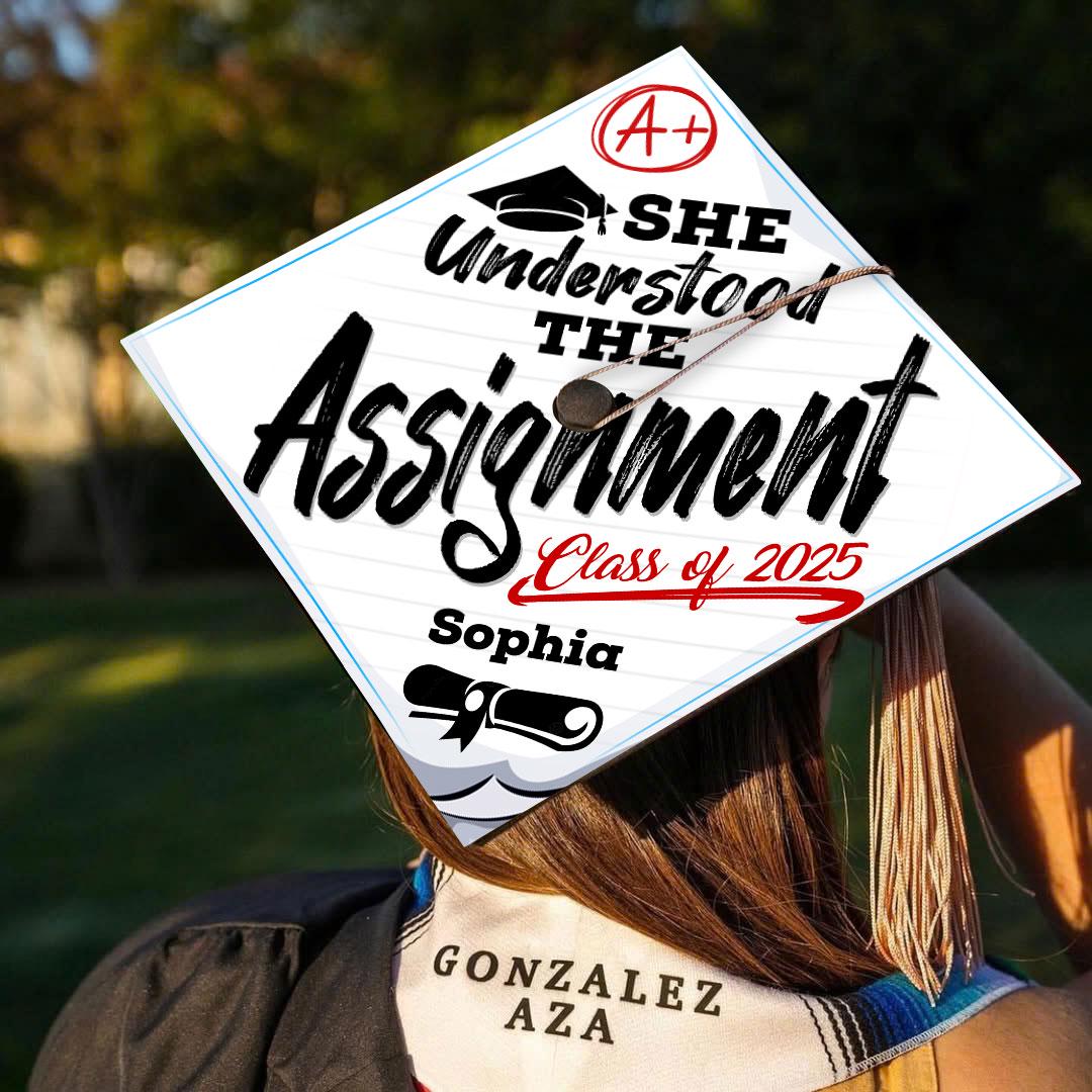 Custom Senior Graduation Cap Topper, Personalized She Understood the ...