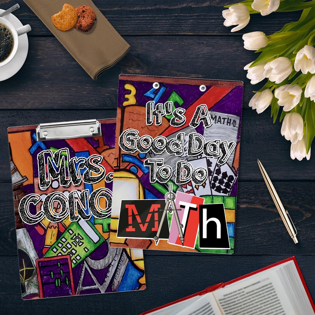 Personalized Math Teacher Clipboard: Colorful Acrylic Classroom Decor ...