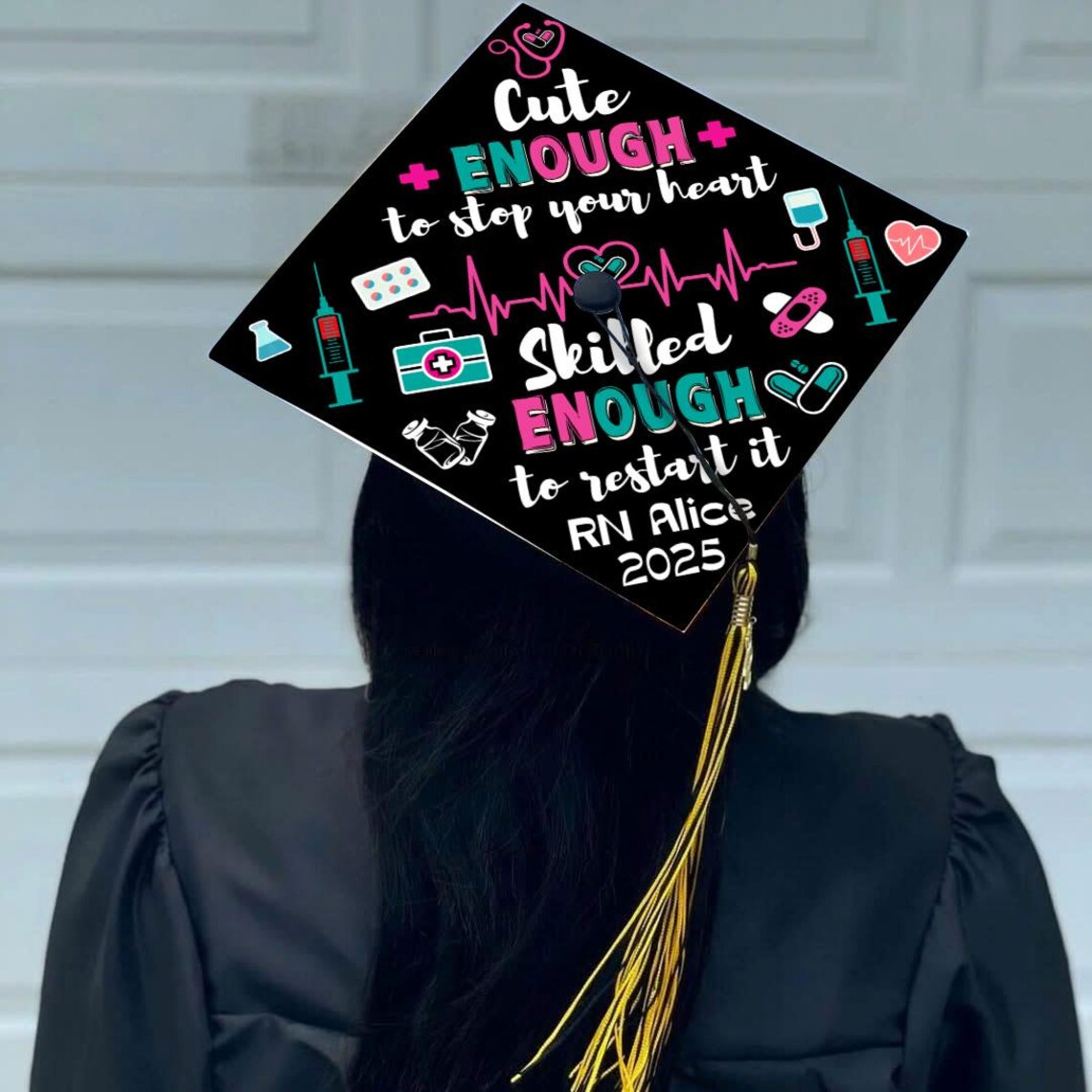Custom RN Graduation Cap Topper: Nurse Gift - Etsy