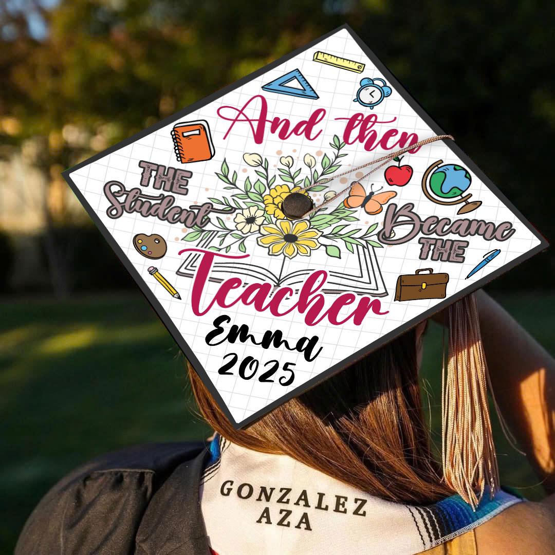 Personalized Teacher Graduation Cap Topper: Student Become Teacher - Etsy