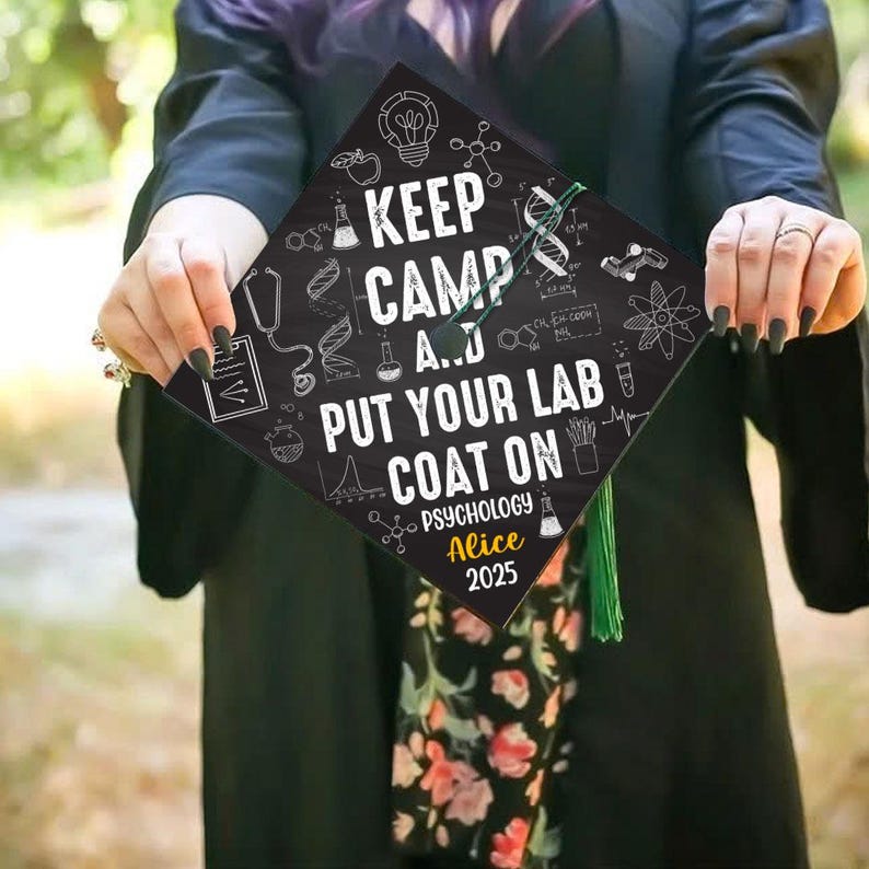 Custom Science Graduation Cap Topper: Lab Coat Design - Etsy