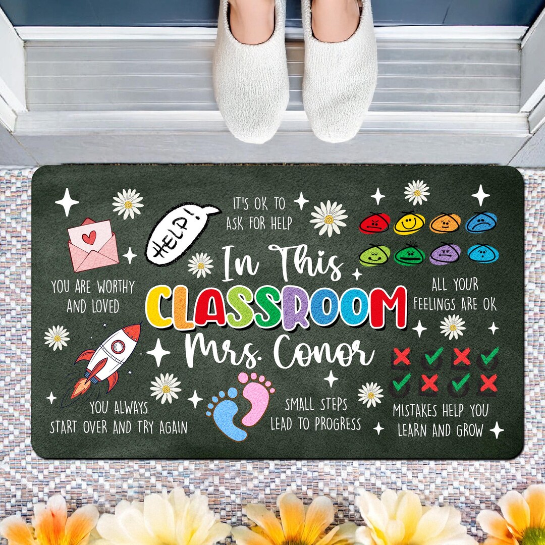 Personalized Teacher Classroom Doormat: Positive Affirmations Welcome ...