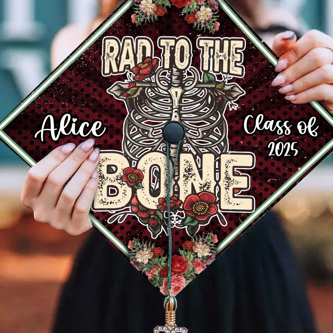 Custom Radiology Technologist Graduation Cap Topper, Rad to the Bone ...