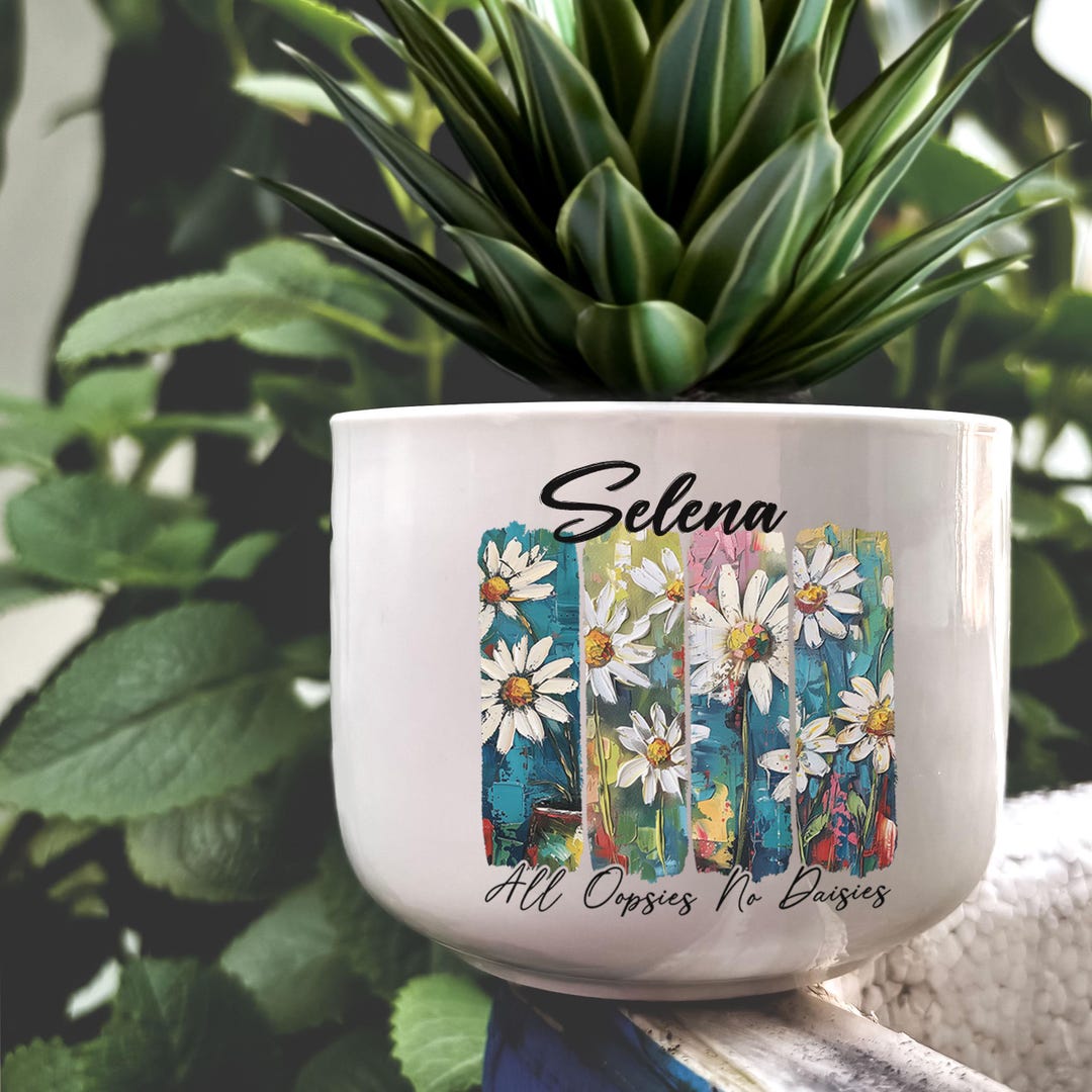 Personalized Christian Ceramic Plant Pot, All Opsies No Daisies Mini ...