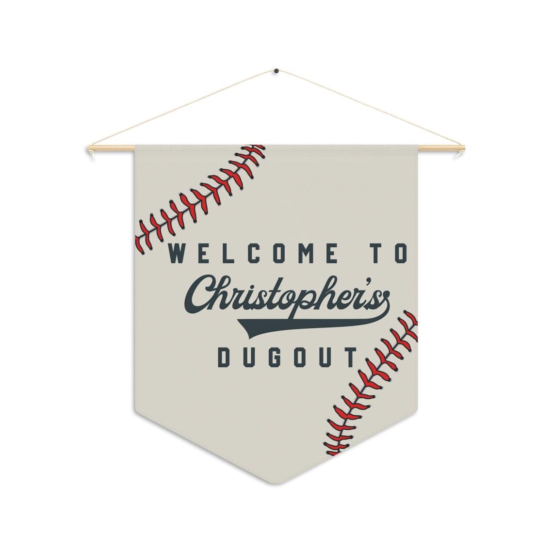 Personalized Baseball Pennant, Welcome Baseball Flag Decor, Gift for ...