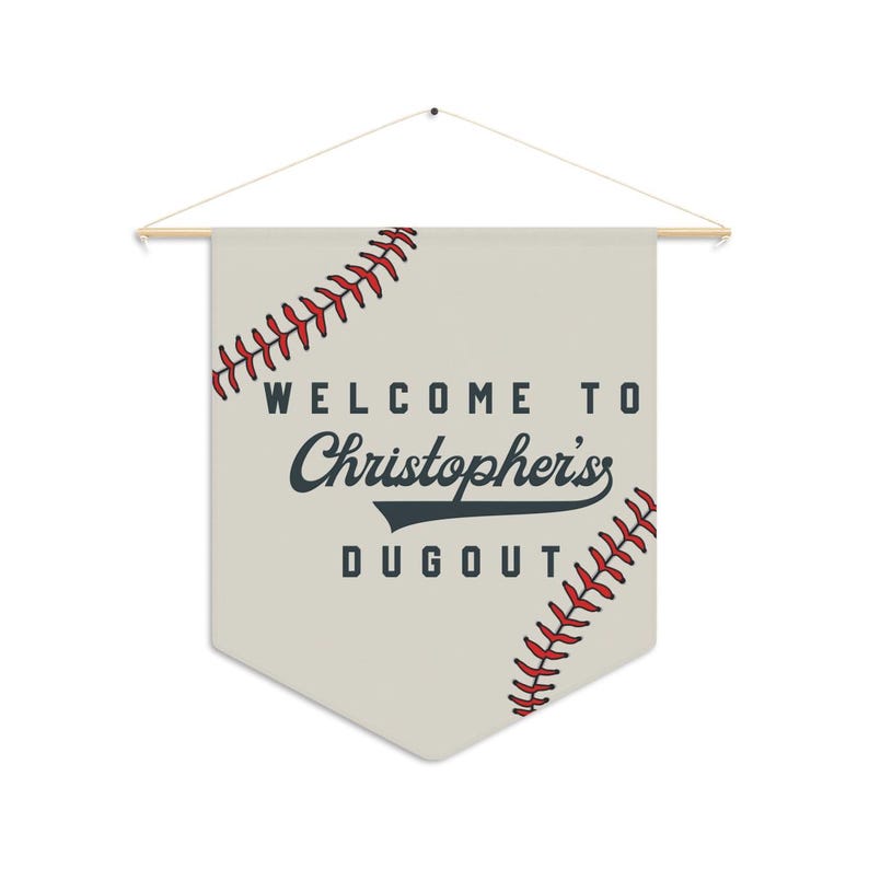 Personalized Baseball Pennant, Welcome Baseball Flag Decor, Gift for ...