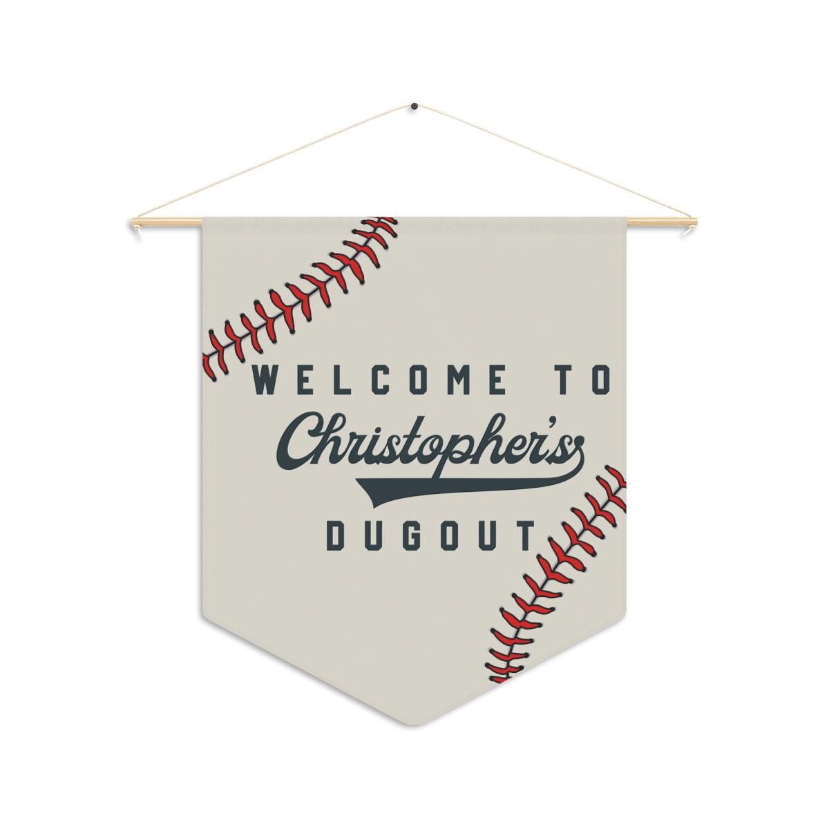 Personalized Baseball Pennant, Welcome Baseball Flag Decor, Gift for ...