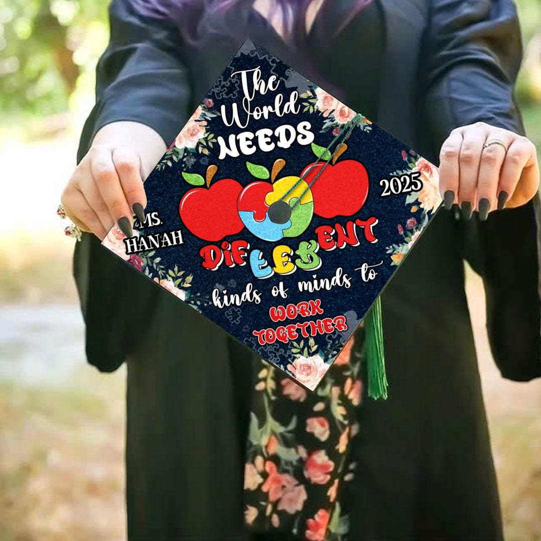 Personalized Teacher Autism Graduation Cap Topper, the World Needs ...