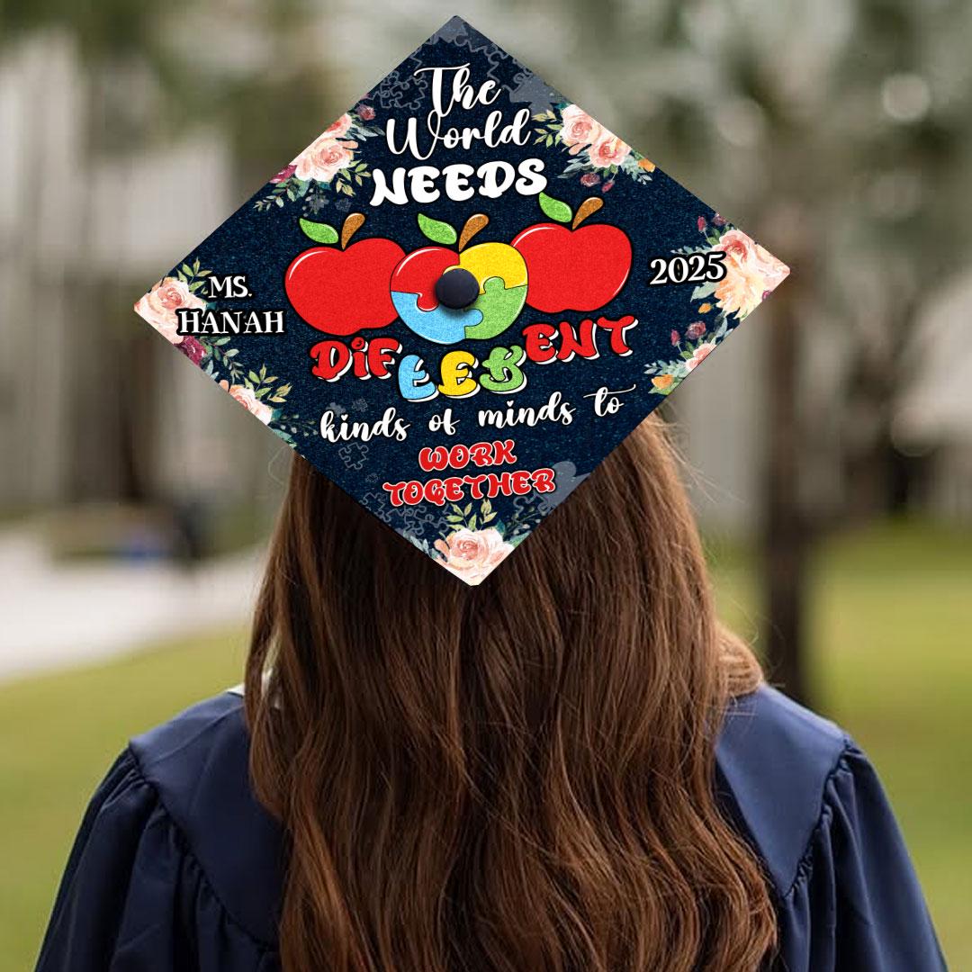 Personalized Teacher Autism Graduation Cap Topper, the World Needs ...