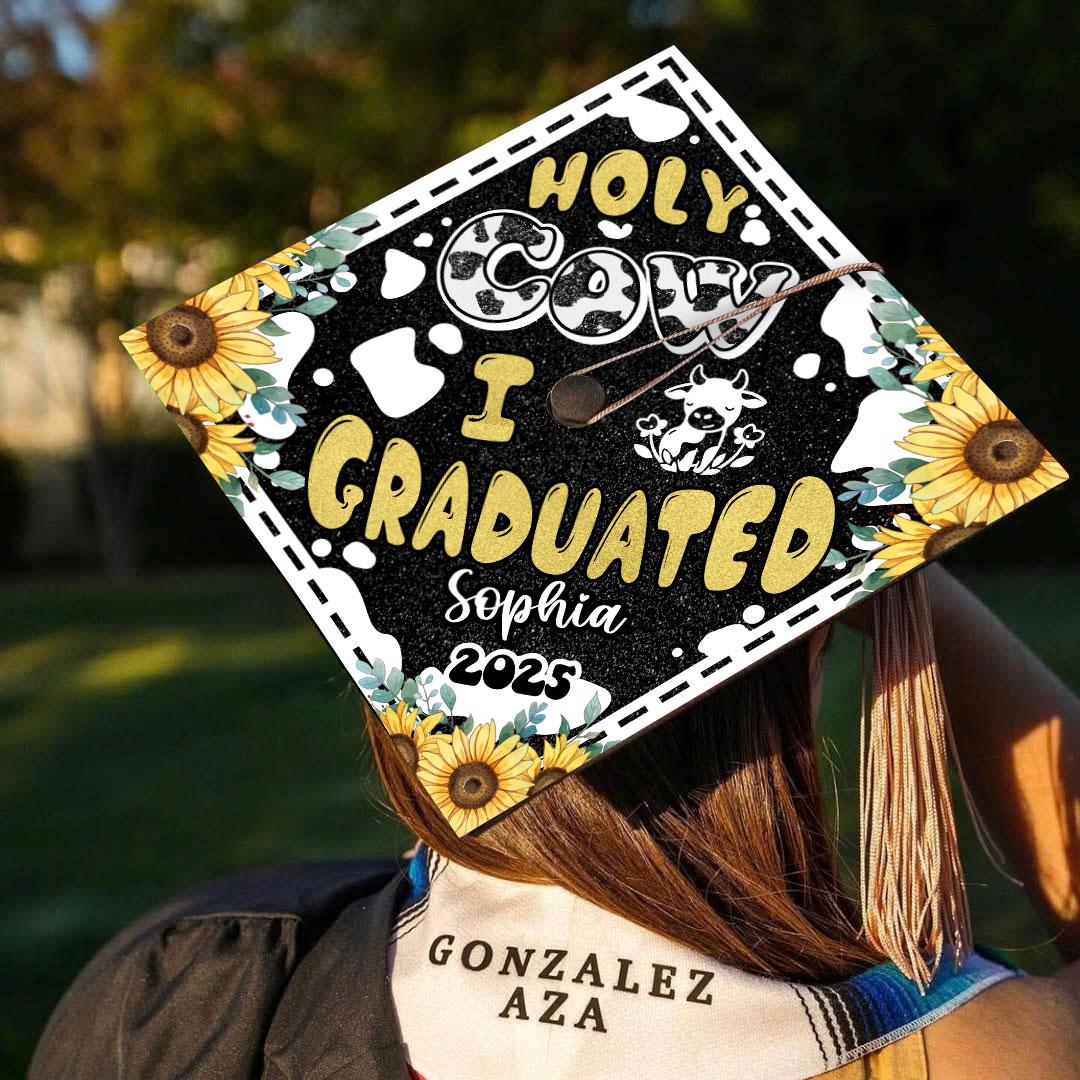 Personalized Cow Graduation Cap Topper: Country Girl Grad Gift - Etsy