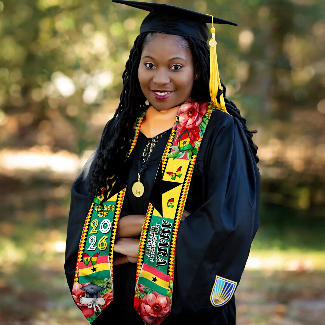 Personalized Ghana Graduation Stole – Custom Kente Style Grad Sash - Etsy
