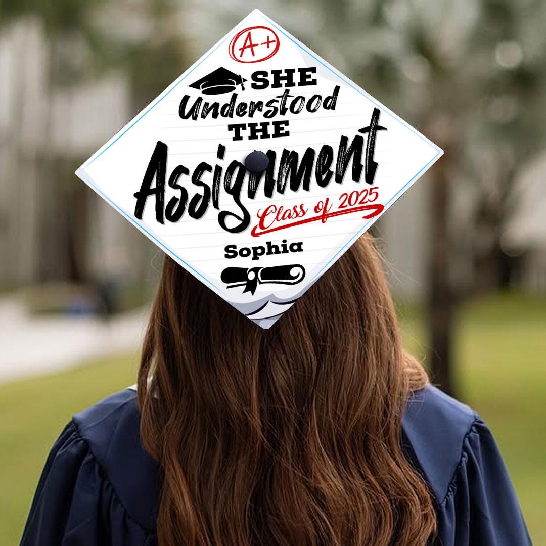 Custom Senior Graduation Cap Topper, Personalized She Understood the ...