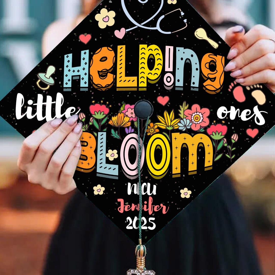 Personalized NICU Nurse Graduation Cap Topper, Helping Little Ones ...