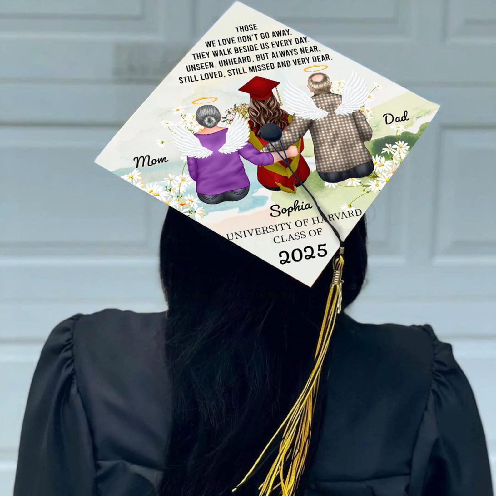 Personalized Memorial Graduation Cap Topper, Memories Mom and Dad Grad ...