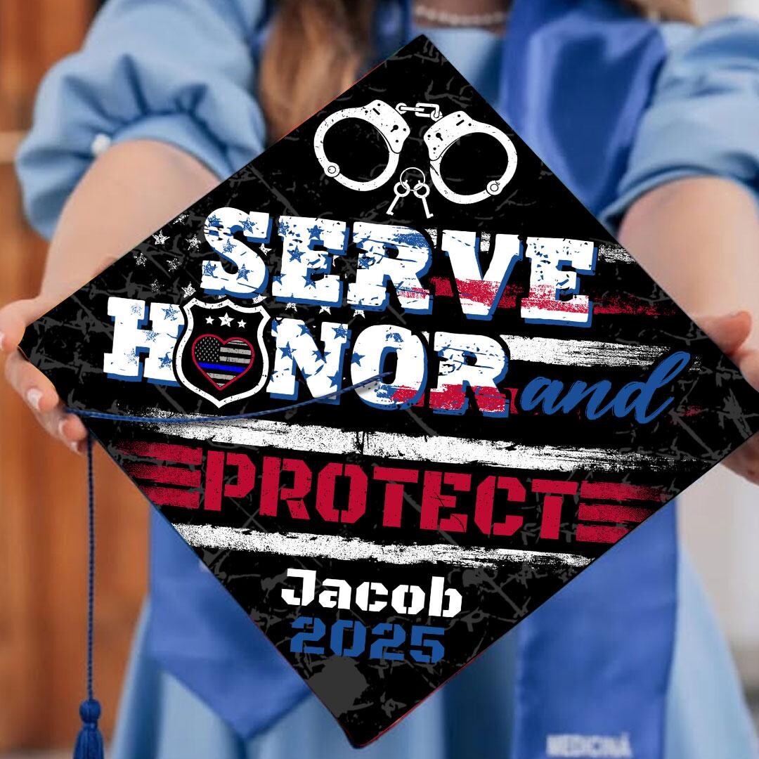 Custom Police Officer Graduation Cap Topper: Serve Honor Protect - Etsy