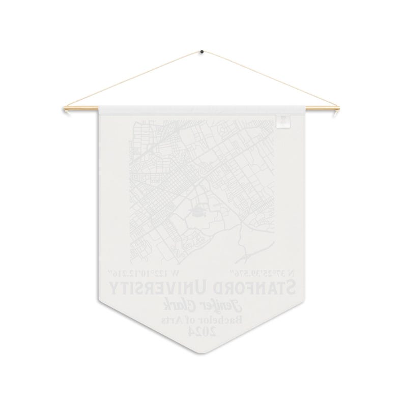 Personalized Campus Map Pennant, Custom College Flag Decor, Graduation ...