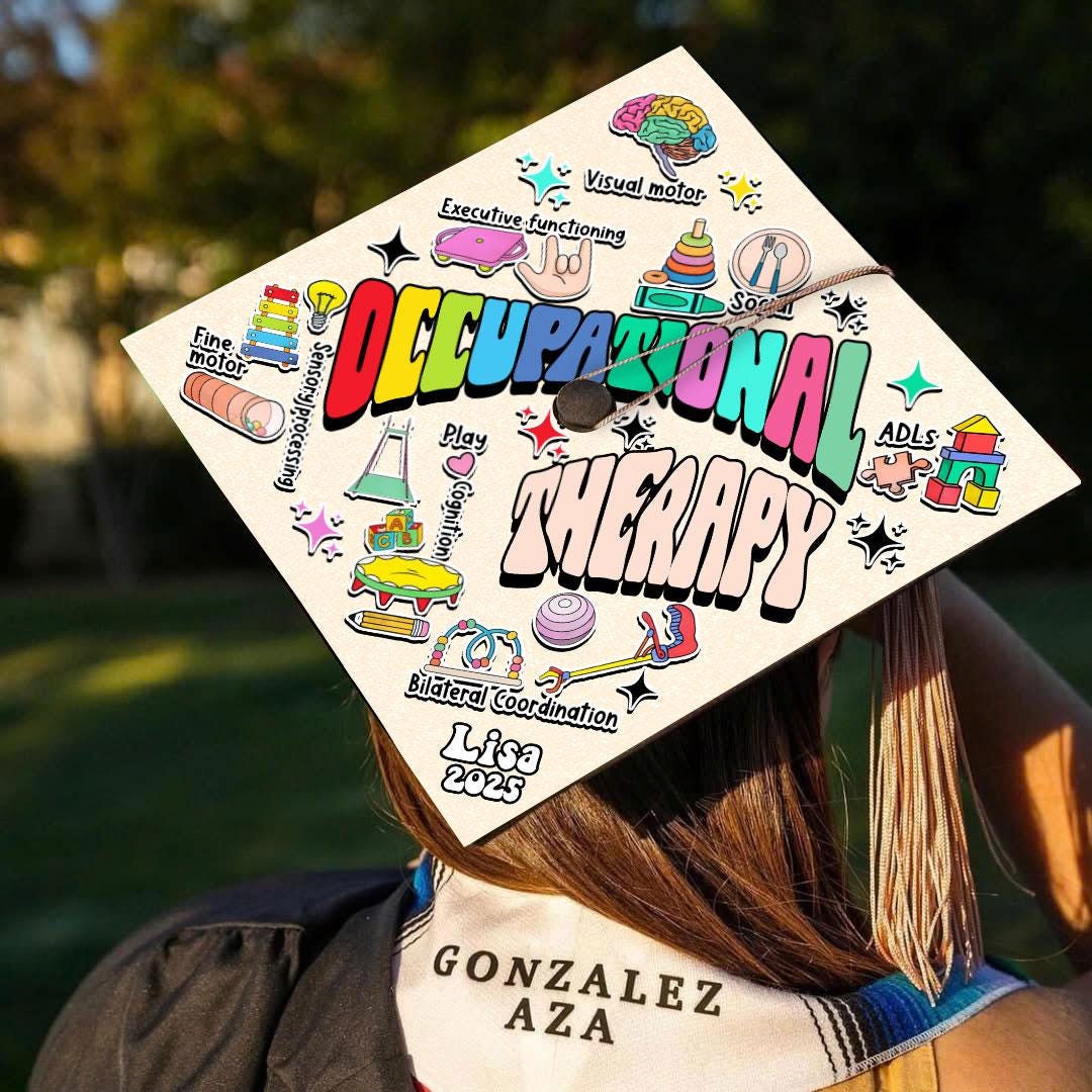 Custom Occupational Therapy Graduation Cap Topper, Therapist Grad Cap ...