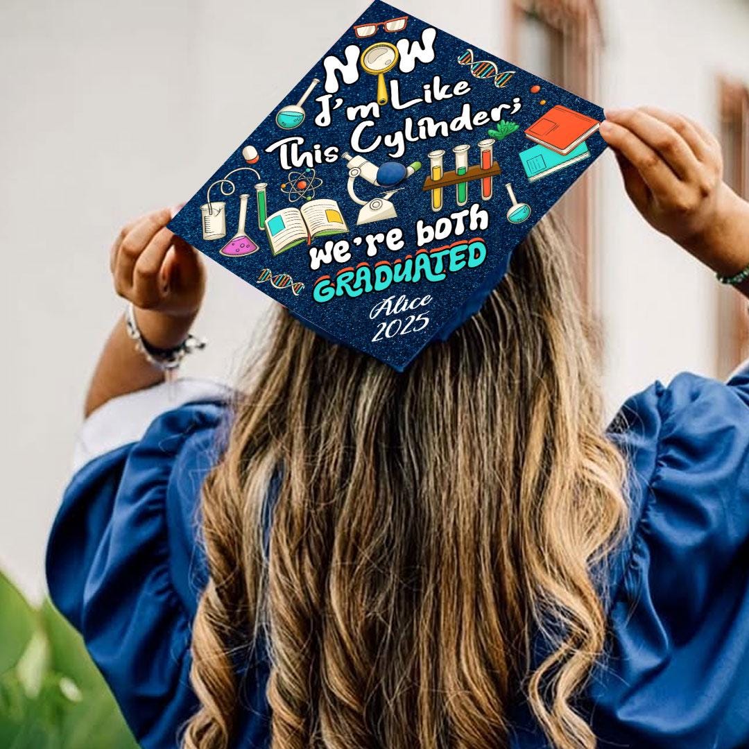 Custom Biology Science Graduation Cap Topper, Now I'm Like This ...
