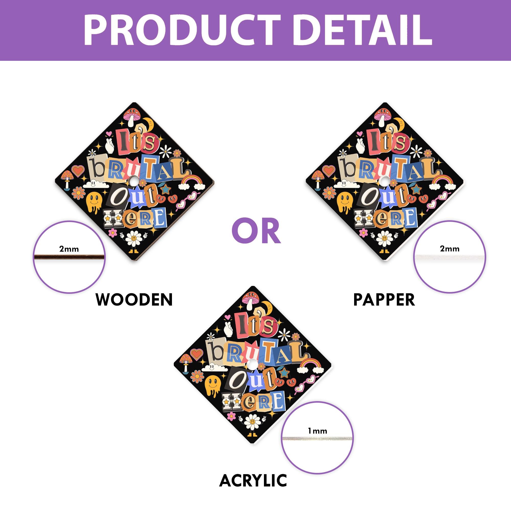 It's Brutal Out Here Graduation Cap Topper: Funny Grad Decor - Etsy