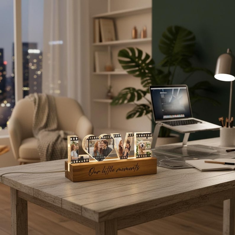 Film Strip Love Photo Acrylic Night Light With Wood Base - Etsy Australia